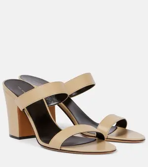 THE ROW Awar Leather Sandals - Grey