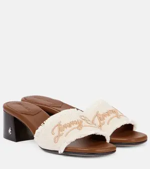 JIMMY CHOO Joa Embroidered Mules - White
