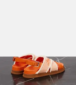 JIMMY CHOO Joa Canvas And Leather Sandals - Orange
