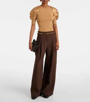Max Mara Ribbed-knit Crepe Top