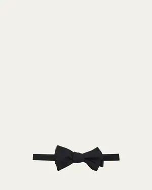 Kiton Silk And Cupro Bow Tie - Navy