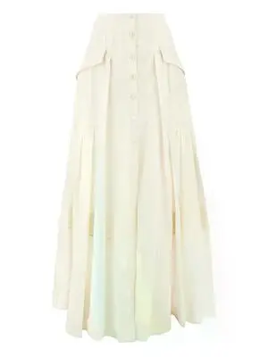 Alberta Ferretti Pleated Midi Skirt