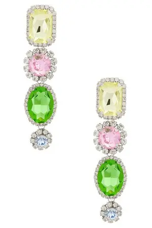 AREA Crystal Drop Earrings - Pastel Multi