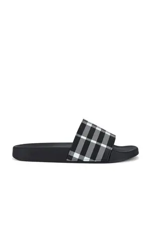 Burberry Furley Check Slides - Black & Calico Check