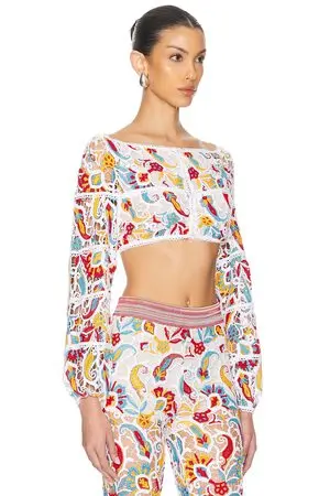 Etro Long Sleeve Cropped Top
