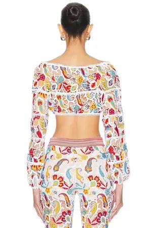 Etro Long Sleeve Cropped Top