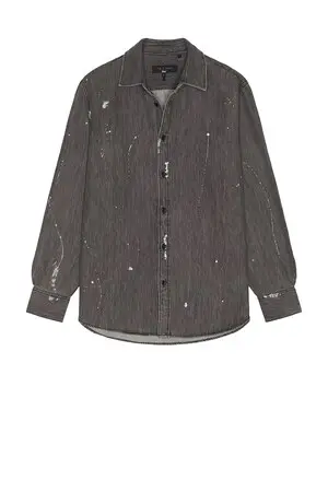 Rag & Bone Denim Matthew Shirt In Charcoal - Panited Charcoal