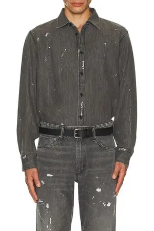 Rag & Bone Denim Matthew Shirt In Charcoal - Panited Charcoal