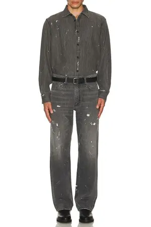Rag & Bone Denim Matthew Shirt In Charcoal - Panited Charcoal