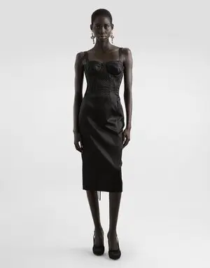 Dolce & Gabbana Strapless Satin Dress With Corset