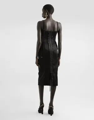 Dolce & Gabbana Strapless Satin Dress With Corset