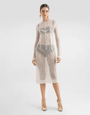 Dolce & Gabbana Lace Dress With Corset Detailing