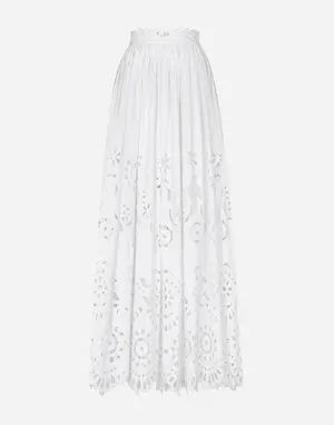 Dolce & Gabbana Long Cotton Circle Skirt With Cut-out Detailing