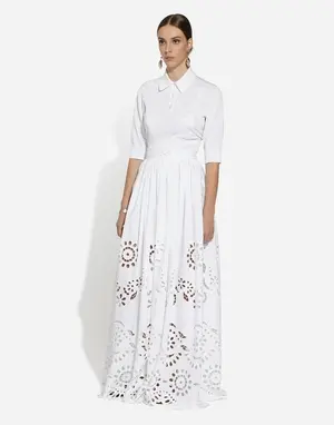 Dolce & Gabbana Long Cotton Circle Skirt With Cut-out Detailing