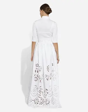 Dolce & Gabbana Long Cotton Circle Skirt With Cut-out Detailing