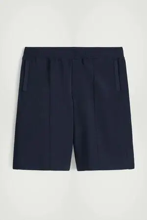 Cos Elasticated Knitted Shorts - Blue