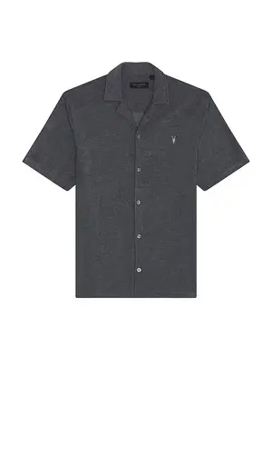 ALLSAINTS Felix Button Down Shirt In Navy