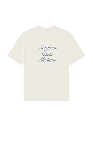 DRÃ´LE DE MONSIEUR Cursive T-shirt In White - Off White