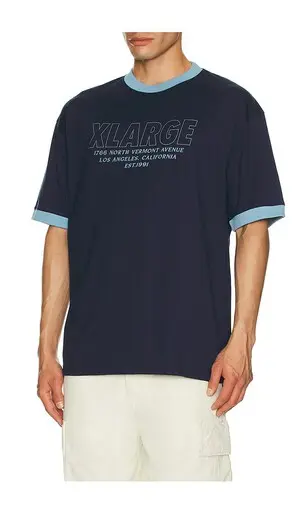 XLARGE Store Address Ringer Tee In Blue