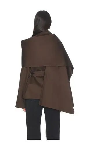 EAVES Yuna Crop Trench Coat - Espresso
