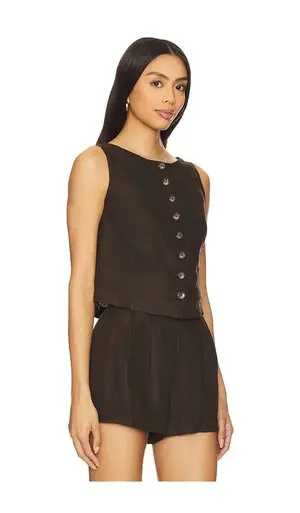 Faithfull The Brand Elia Cropped Top - Coffee