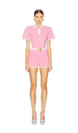 ROWEN ROSE Short Sleeve Romper - Pink