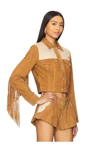 UNDERSTATED LEATHER Combo Fringe Jacket