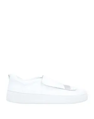 SERGIO ROSSI Leather Sneakers With Appliqués - White
