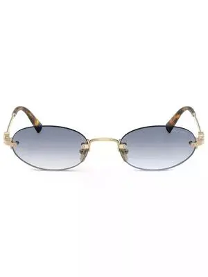 Miu Miu Oval-frame Sunglasses - Gold