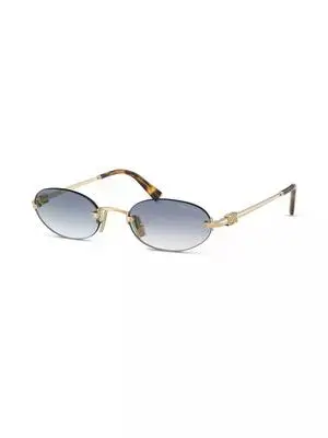 Miu Miu Oval-frame Sunglasses - Gold
