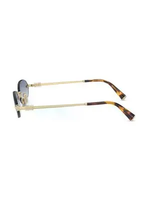 Miu Miu Oval-frame Sunglasses - Gold