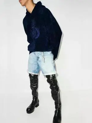 Balenciaga Embroidered Bb Logo Fleece Hoodie
