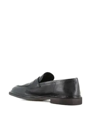 ALEXANDER HOTTO Leather Penny Loafers - Black