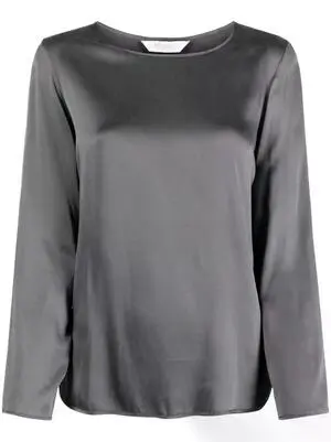 Max Mara Round-neck Satin Blouse - Grey