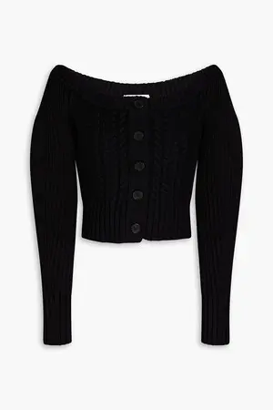 Alexander McQueen Cropped Cable-knit Cardigan