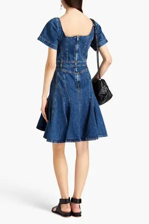 Alexander McQueen Asymmetric Denim Mini Dress