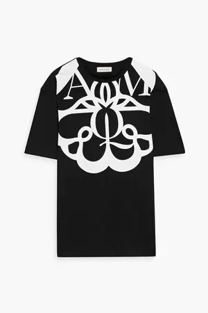Alexander McQueen Printed Cotton-jersey T-shirt
