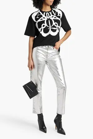 Alexander McQueen Printed Cotton-jersey T-shirt
