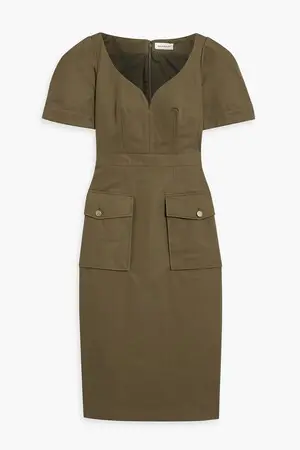Alexander McQueen Cotton-twill Midi Dress