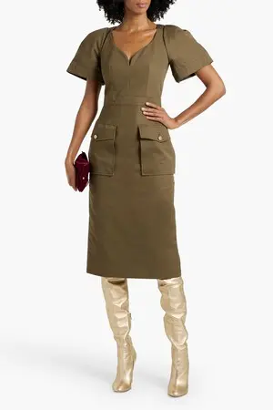 Alexander McQueen Cotton-twill Midi Dress