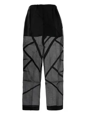 Co Name Sheer-paneled Wide-leg Trousers
