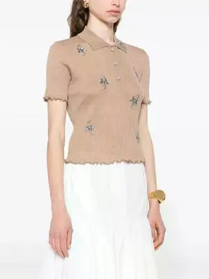 Fendi Short-sleeve Cropped Polo Top