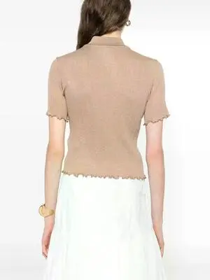 Fendi Short-sleeve Cropped Polo Top