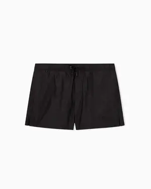 Giorgio Armani Monogram Swim Trunks - Black