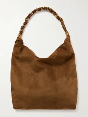 Saint Laurent Amalia Medium Suede Tote - Brown
