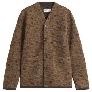 Universal Works Leopard Wool Fleece Cardigan