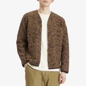 Universal Works Leopard Wool Fleece Cardigan