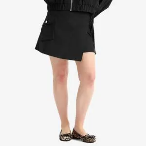 GANNI Stretch Shell Wrap Mini Skirt
