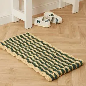 HAY Coco Door Mat Stripe Wave - Dark Green/white
