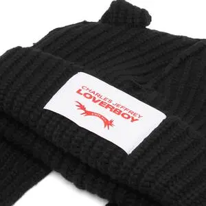 CHARLES JEFFREY Chunky Rabbit Beanie - Black